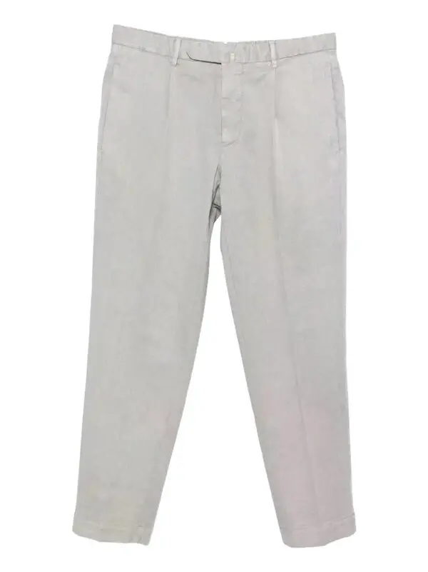 DELL'OGLIO Pleated Twill Trousers - Grey
