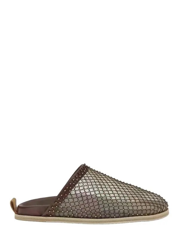 FORTE_FORTE Strass Mesh Sandals - Brown