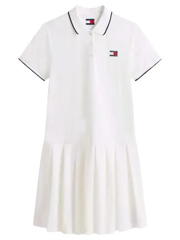 Tommy Hilfiger Pleated Skirt Polo Mini Dress - White