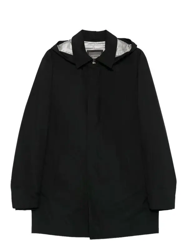 Herno Hooded Raincoat - Black
