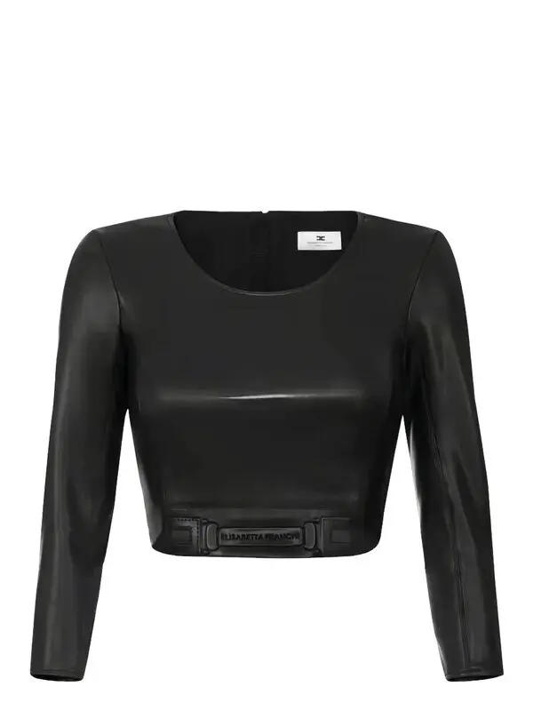 Elisabetta Franchi Embossed-logo Top - Black
