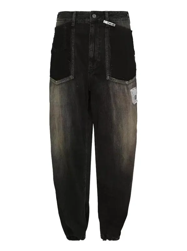 Mihara Yasuhiro Cut-off Panelled Jeans - Black