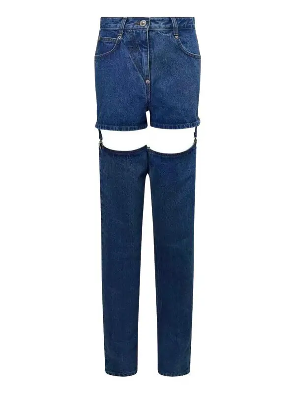 PUSHBUTTON Detachable Garter Jeans - Blue