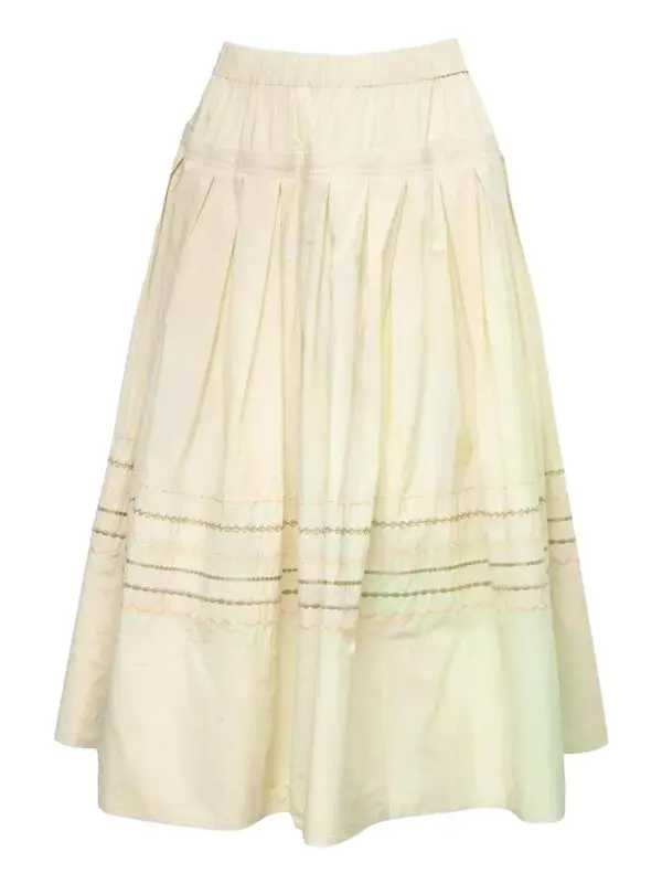 LEE MATHEWS Broderie-anglaise Pleated Skirt - Neutrals
