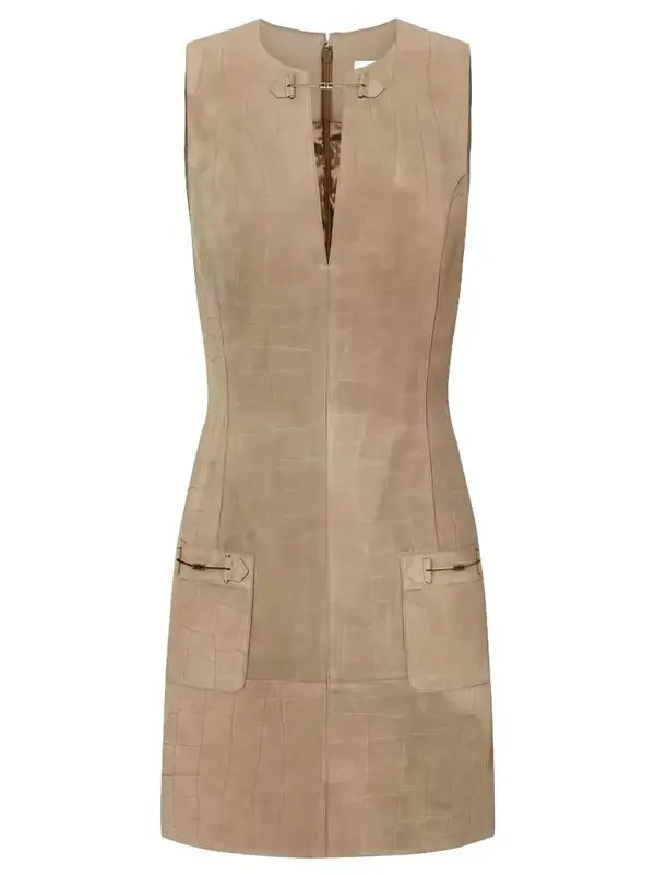Elisabetta Franchi Alligator-print Mini Dress - Neutrals