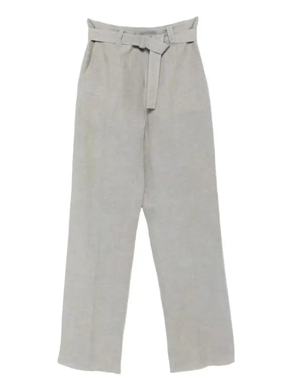 LARDINI Linen Trousers - Grey