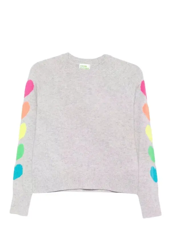 From Future Heart-intarsia Raglan-sleeve Sweater - Grey