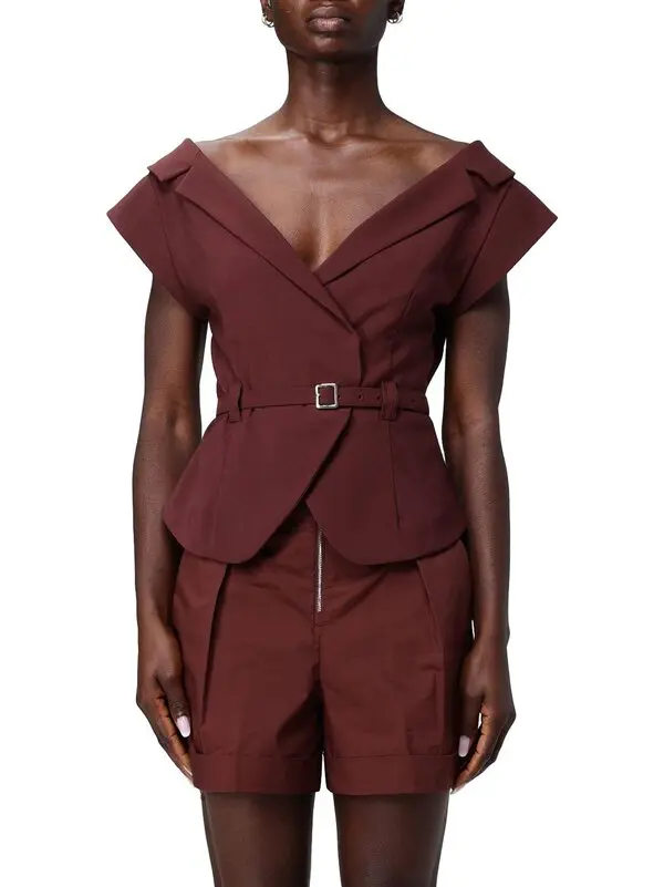 Patrizia Pepe Belted Waistcoat - Brown