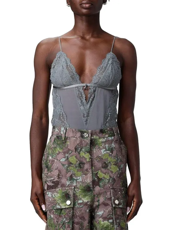 Patrizia Pepe Lace Bodysuit - Grey