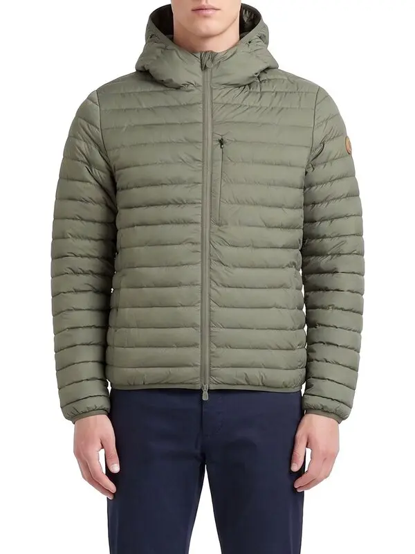 SAVE THE DUCK Quilted Hooded Jacket - Green