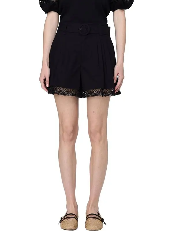 TWINSET Cotton Shorts With Belt - Black