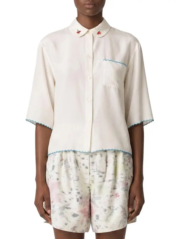 FORTE_FORTE Embellished Shirt - Beige