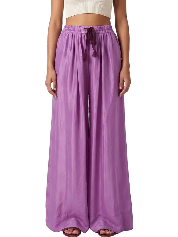 FORTE_FORTE Silk Palazzo Trousers - Violet