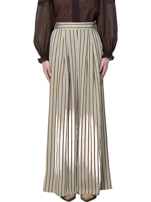 Liu Jo Striped Wide Leg Trousers - Brown