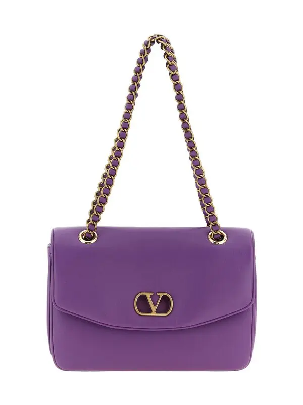 Valentino Garavani Djuna Nappa Leather Bag - Violet