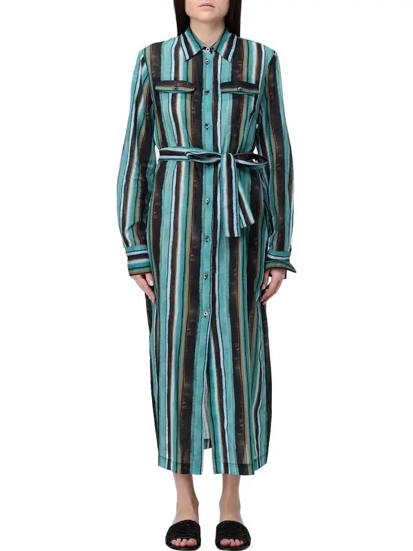 Pinko Striped Shirt Dress - Green