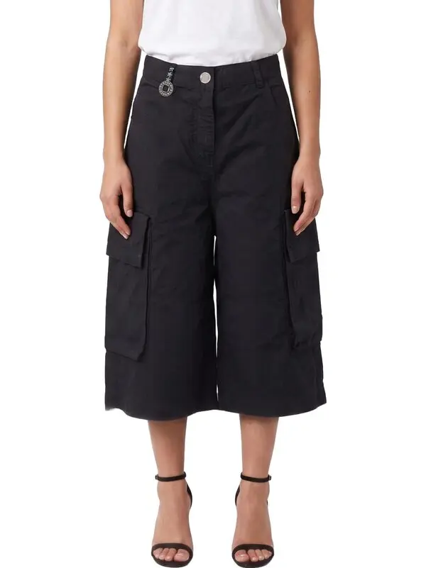 Pinko Cotton Gabardine Cargo Shorts - Black