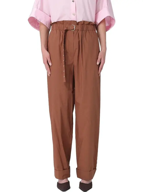 Liu Jo Tailored Belted Wide-leg Trousers - Brown