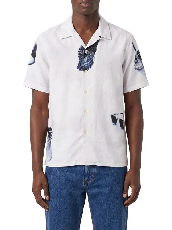 Paul Smith Printed Short Sleeve Shirt - Grey