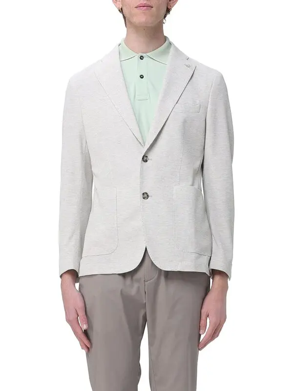 MANUEL RITZ Single Breasted Cotton Blend Blazer - Beige