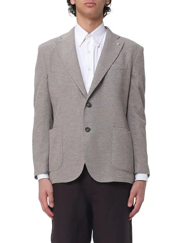 MANUEL RITZ Single-breasted Blazer With Notch Lapel - Beige