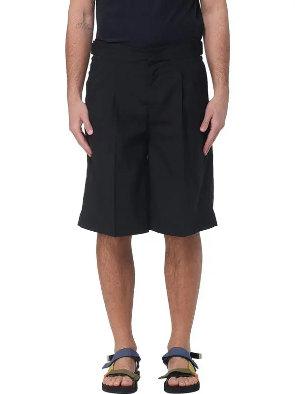 PT TORINO Pleated Tailored Shorts - Black