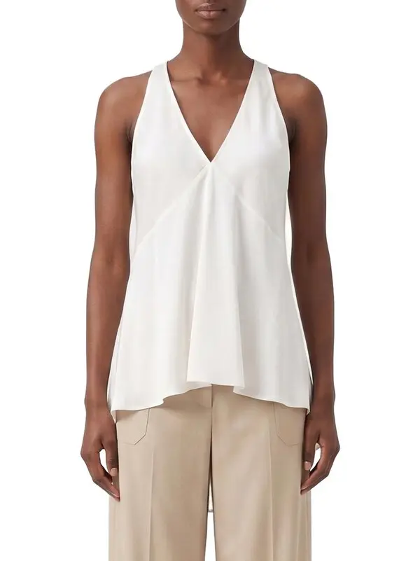 Brunello Cucinelli V-neck Sleeveless Top - Natural