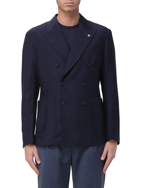 MANUEL RITZ Double Breasted Blazer - Blue