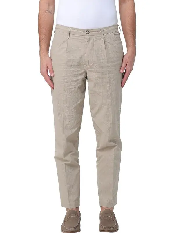 RE-HASH Tailored Textured Trousers - Mastic