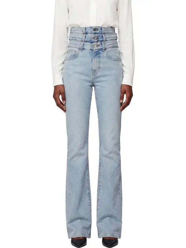 Fiorucci Triple Waist Denim Jeans - Gnawed Blue