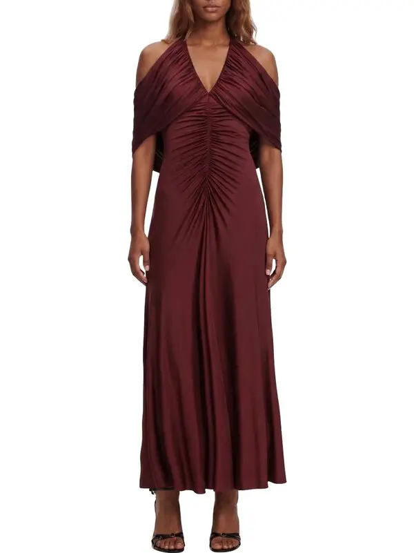 SELF-PORTRAIT Jersey Midi Dress - Brown