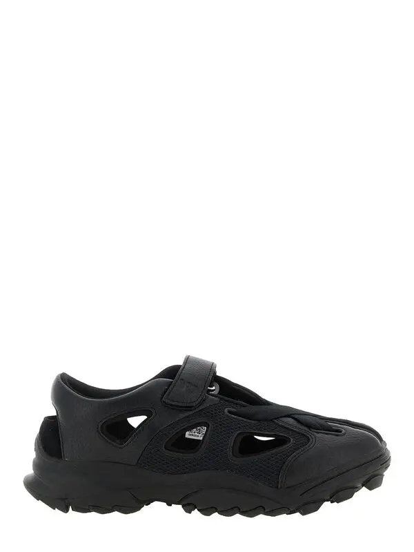 Y3 Gsg9 Cut-out Leather And Mesh Sandals - Black