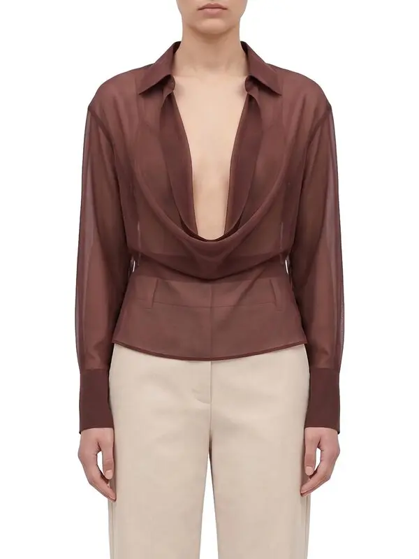 Andamane Draped Shirt - Violet