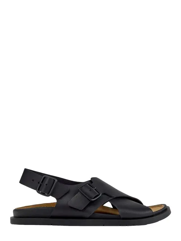Camper Lluc Leather Slingback Sandals - Black