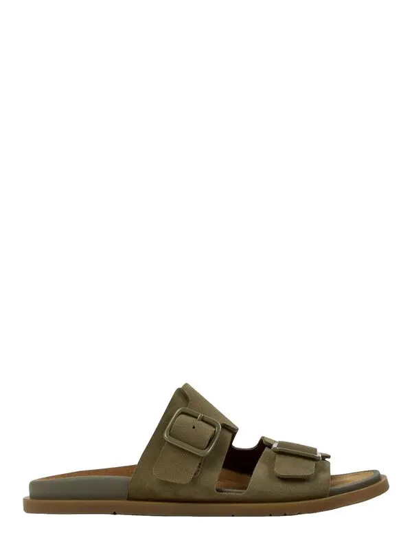 Camper Lluc Suede Sandals With Double Strap Closure - Green