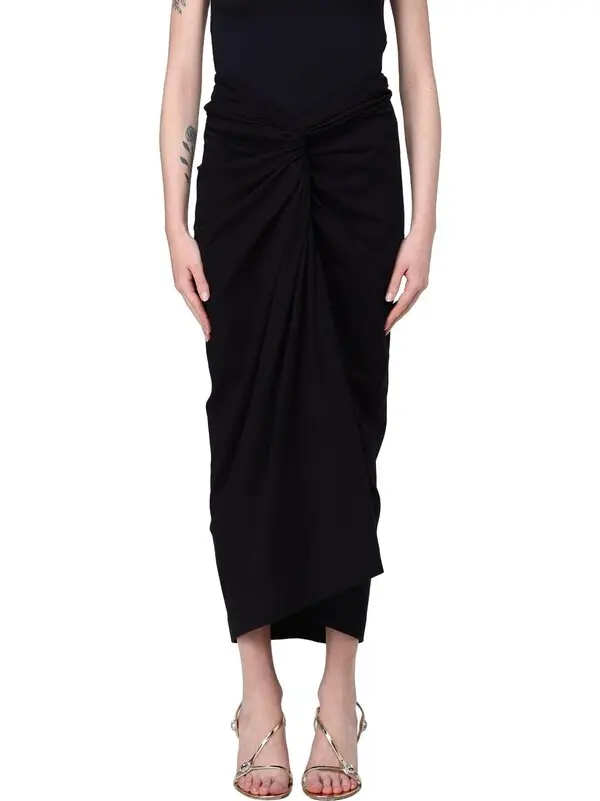 Dries Van Noten Cotton Pareo Midi Skirt - Black