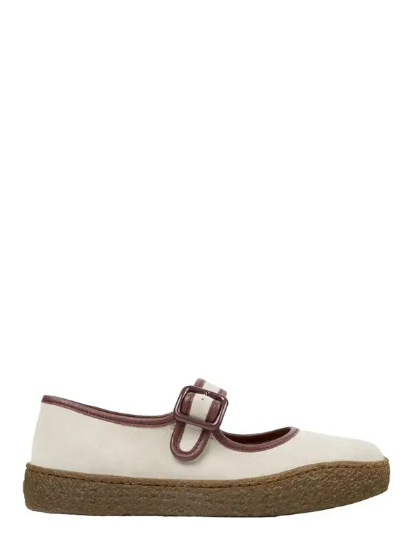 Camper Peu Terreno Suede Mary Jane Ballerina - Beige