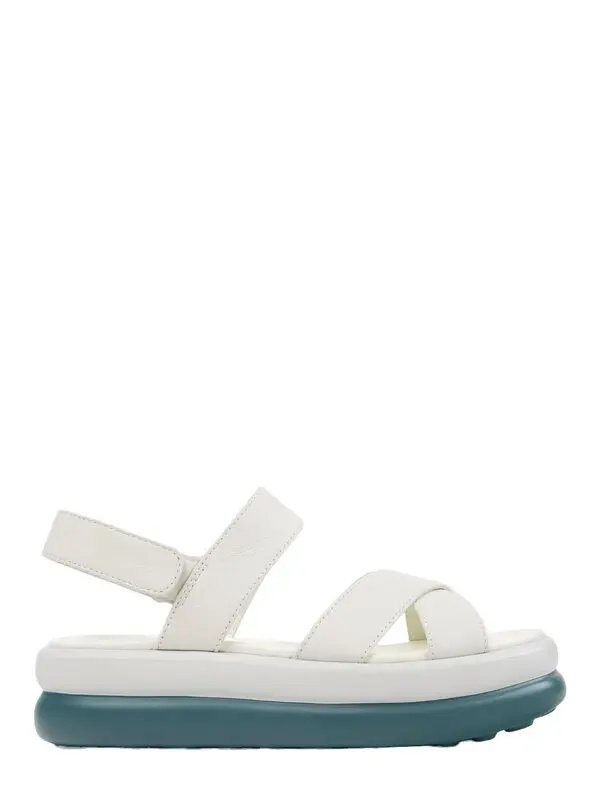 Camper Pelotas Flota Up Leather Platform Slingback Sandals - White