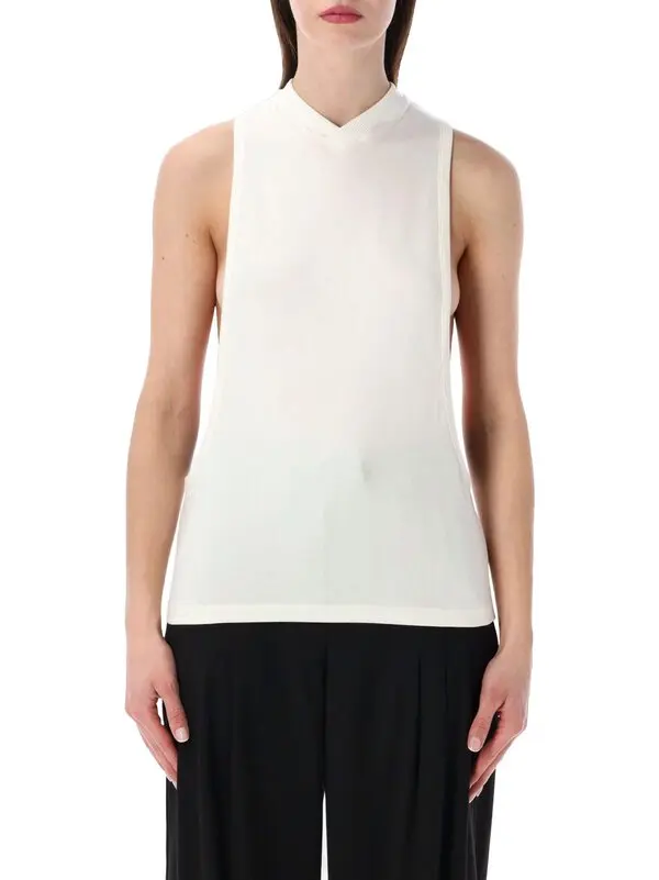 Versace Sleeveless High Neck Top - White