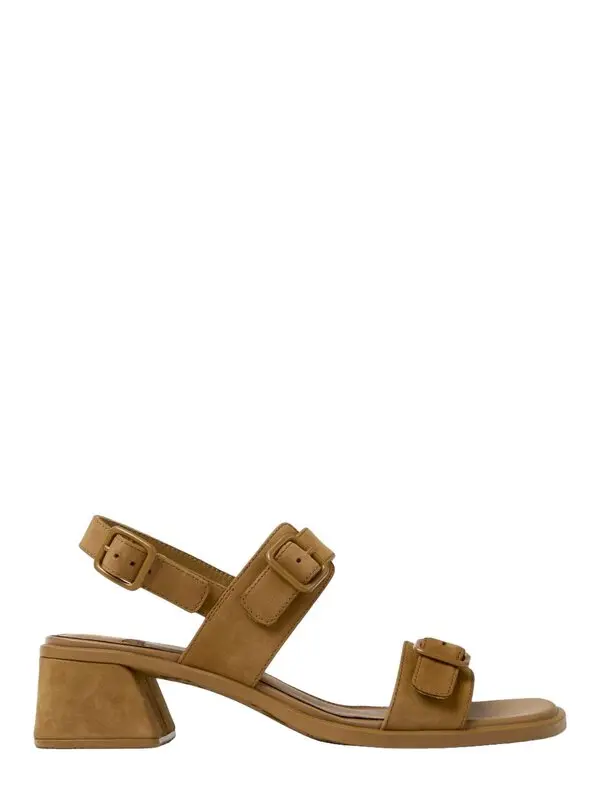Camper Kora Suede Heeled Sandals - Brown
