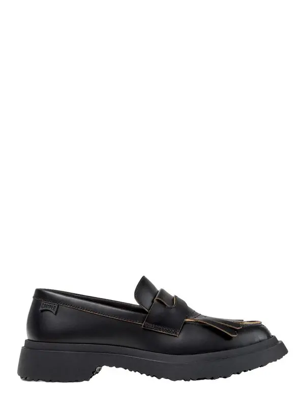 Camper Loafer With Fringe Detailing - Black