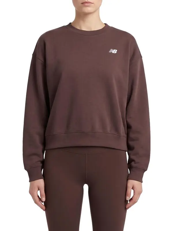 NEW BALANCE Crewneck Sweatshirt With Logo - Beige
