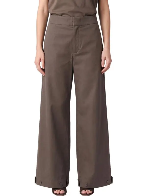SA SU PHI Animal Print Cotton Blend Palazzo Trousers - Grey