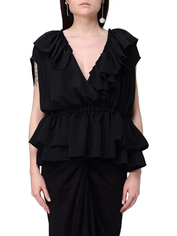 Dries Van Noten Ramie And Silk Blouse - Black