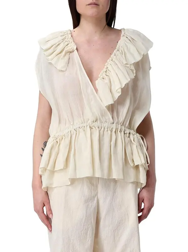 Dries Van Noten Ruffle Detailed Top - Ivory