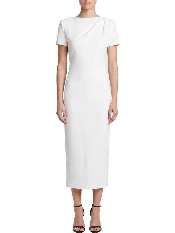 Khaite Midi Dress With Draped Detail - White