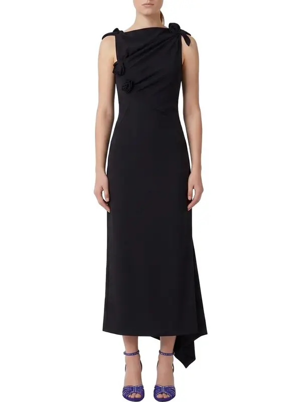 Coperni Asymmetrical Midi Dress - Black