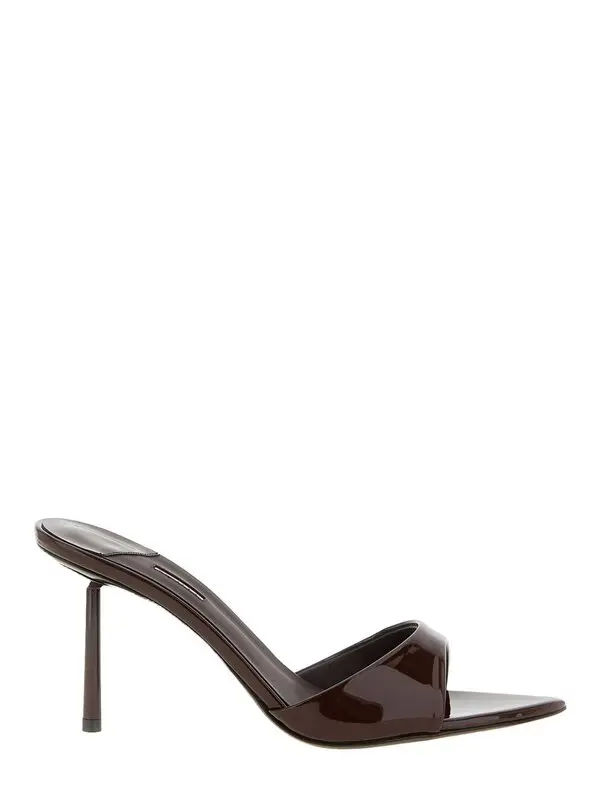 LE SILLA Bella Patent Leather Mules - Brown