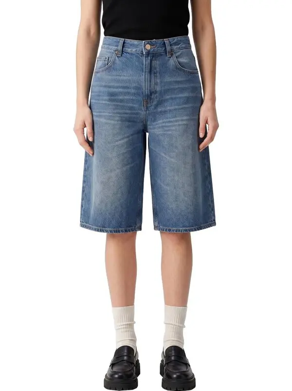 HAIKURE Denim Culotte Shorts - Blue