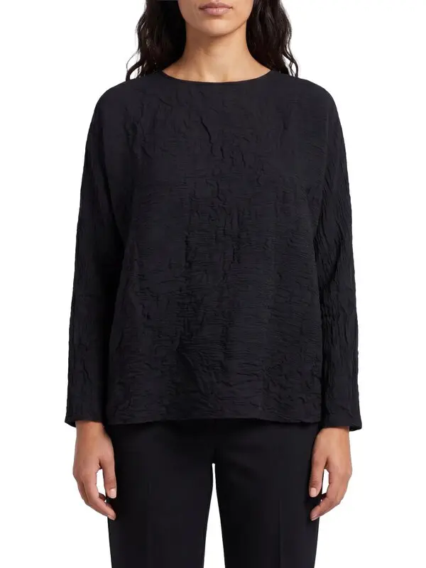 DANIELA GREGIS Textured Top - Black